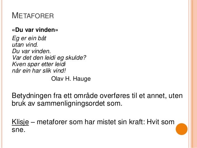 Språklige virkemidler i lyrikken