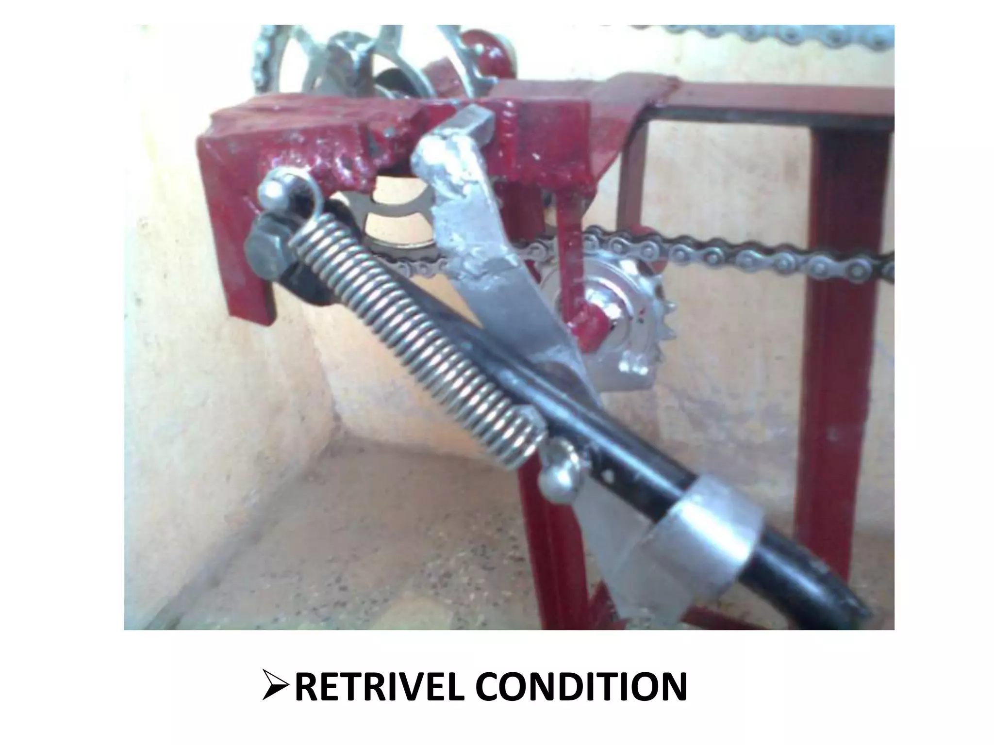 Sprocket side stand retrieve system ppt | PPTX