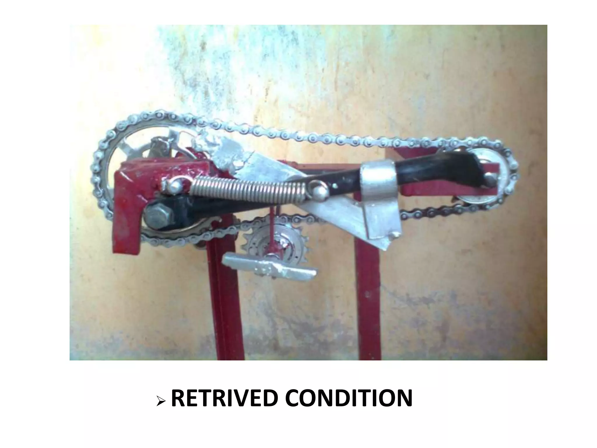 Sprocket side stand retrieve system ppt | PPTX