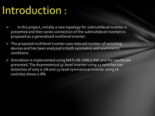 cascaded multilevel inverter project | PPTX