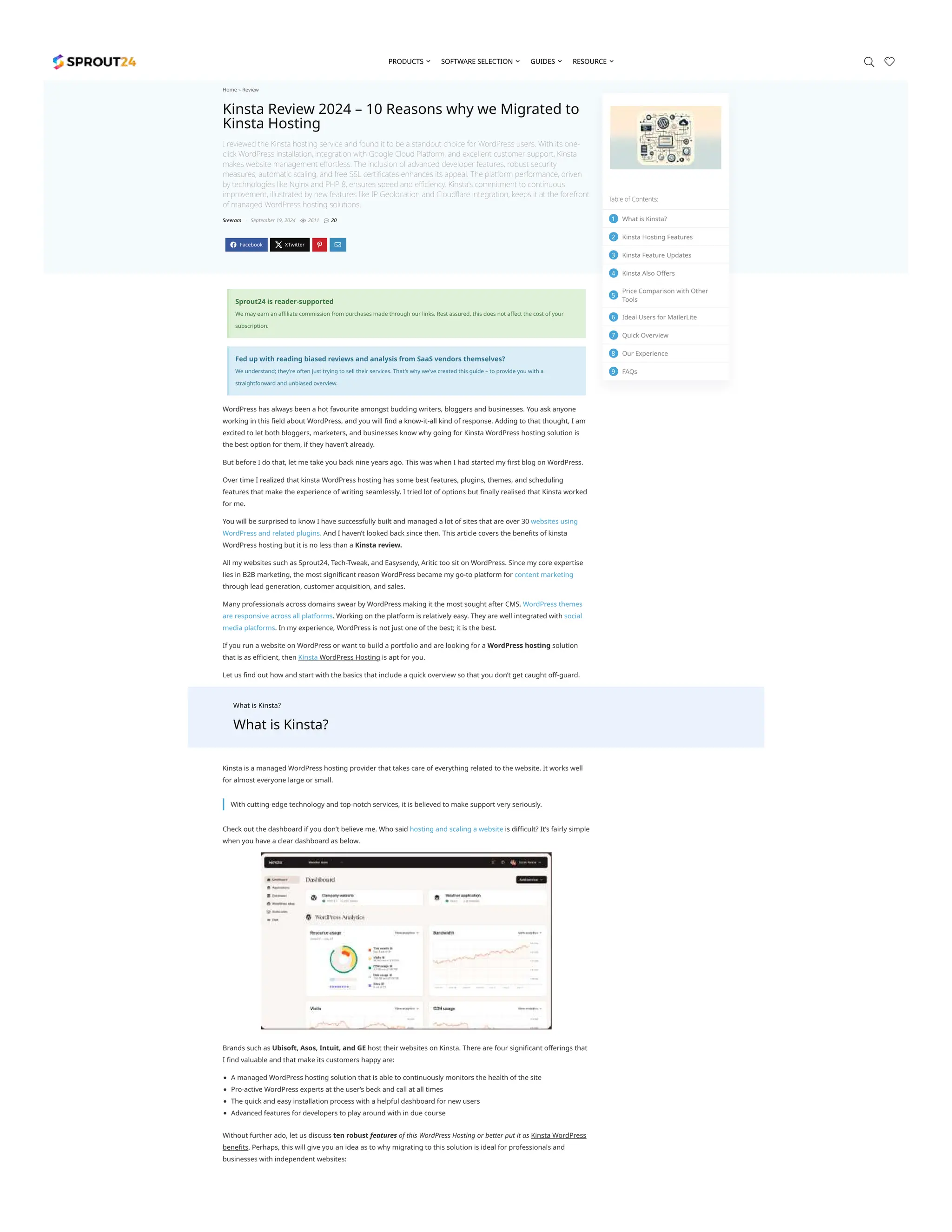 Why We Switched: Top 10 Reasons to Choose Kinsta Hosting in 2024 | PDF