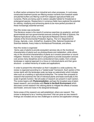 The Green Fuse: Using Plants to Provide Ecosystem Services | PDF