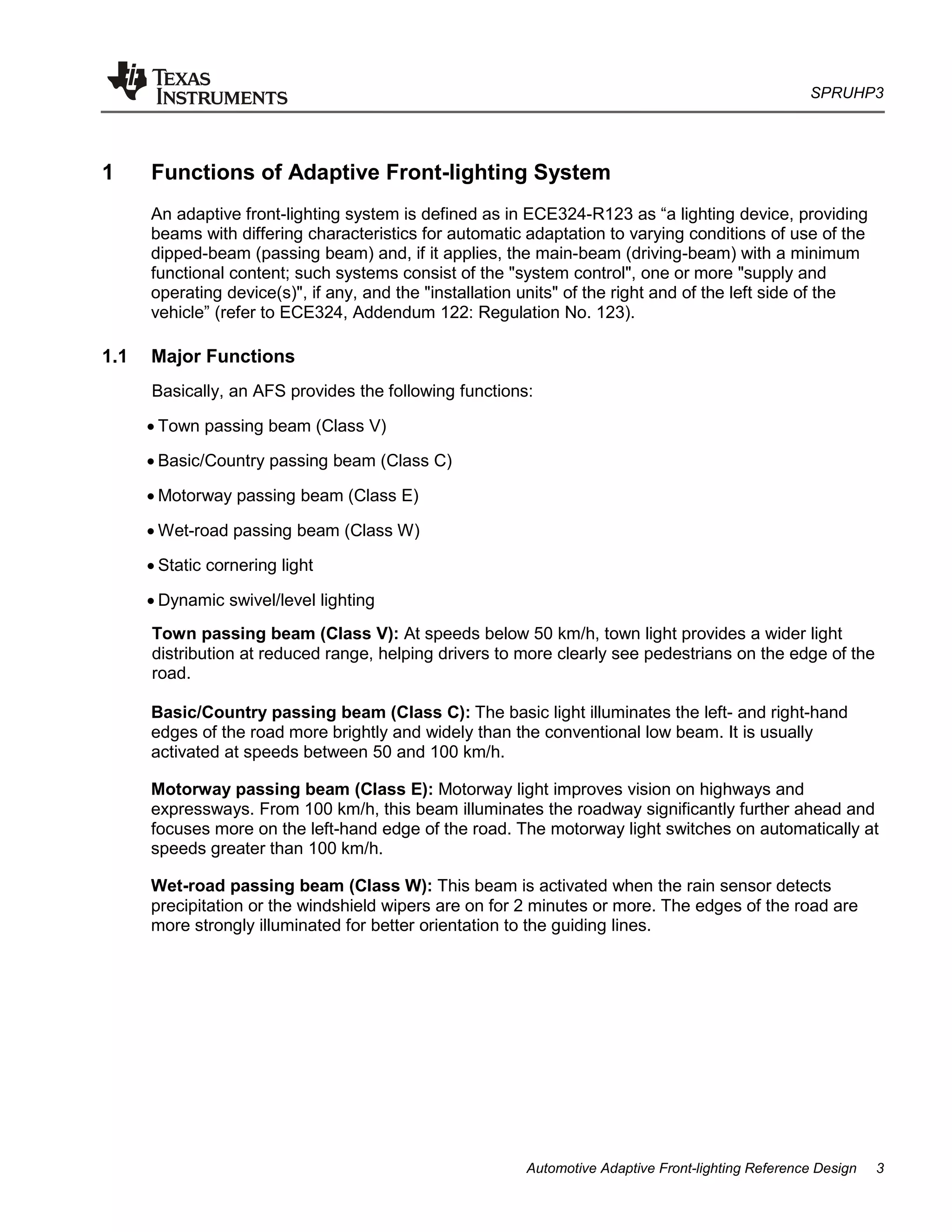 Automotive Adaptive Front-lighting System Reference Design | PDF