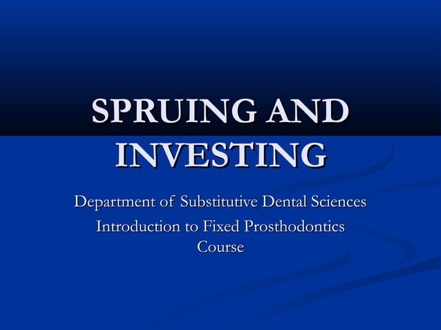 Spruing and investing | PPT