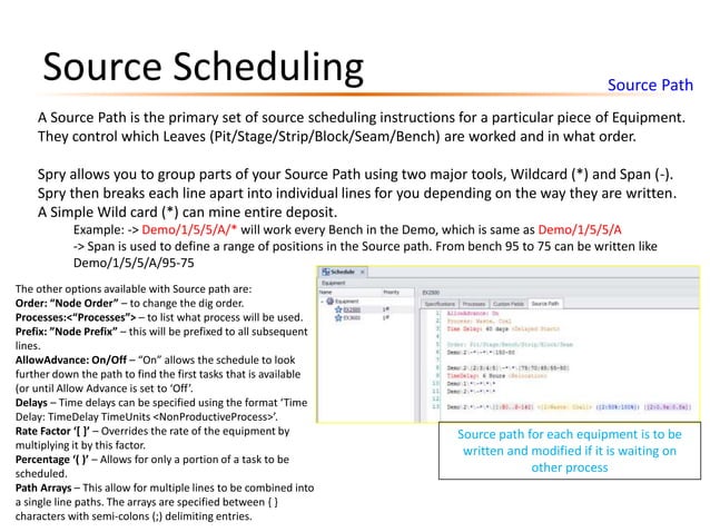Spry Scheduling and Haulage model - Tutorial | PPTX