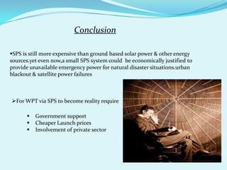 SPS(Solar Power Satellite) | PPTX | Space and Astronomy | Science