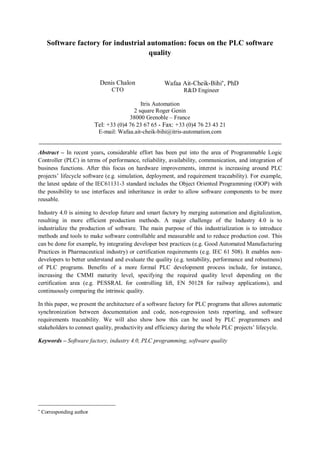 SPS IPC Drives 2015 - Itris Automation paper | PDF | Computer Software ...