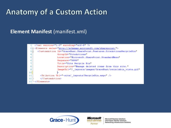 Introduction To Developing Custom Actions Within Sharepoint