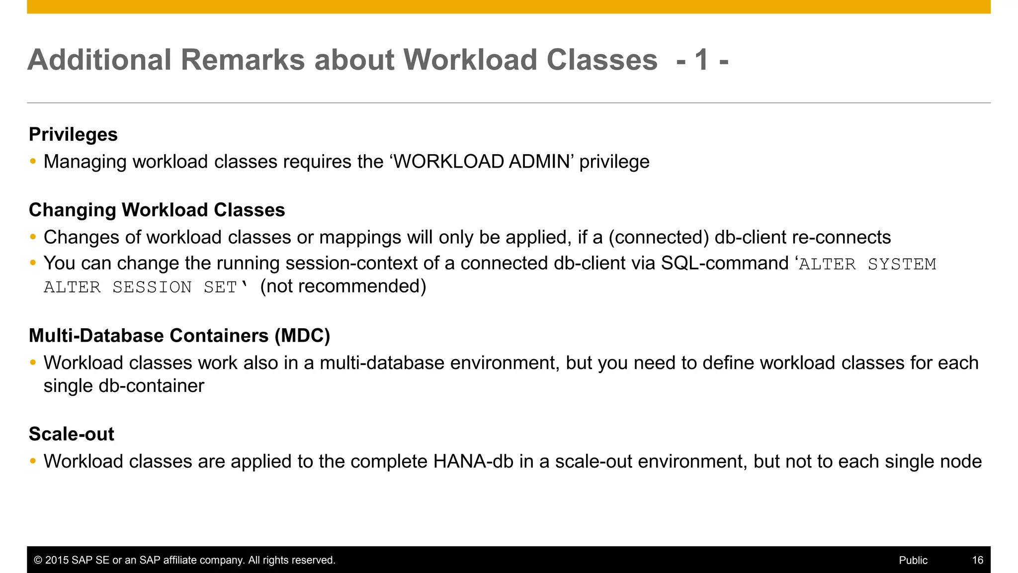 What's new on SAP HANA Workload Management | PPTX