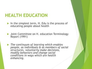 Sps160 chapter 2 health education and health promotion | PDF