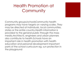 Sps160 chapter 6 health promotion for target group | PDF | Children\'s ...