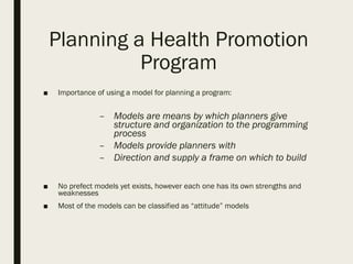 Sps160 chapter 7 planning of health promotion | PPT