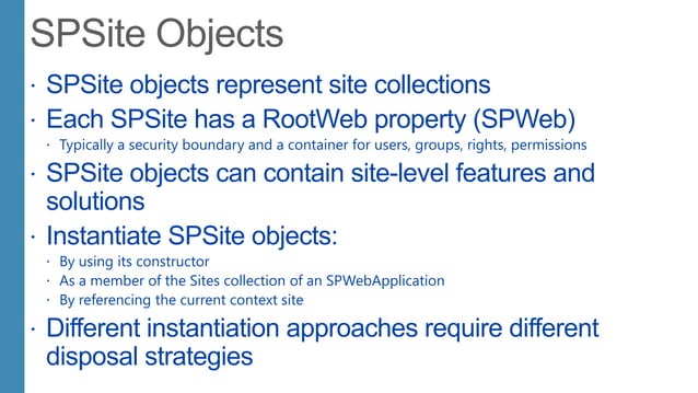 SharePoint Object Model, Web Services and Events | PPT