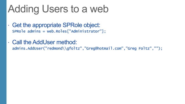 SharePoint Object Model, Web Services and Events | PPT