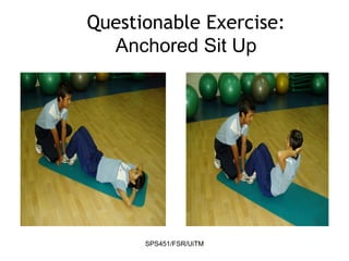 Sps451 t9 questionable exercises & safe alternatives | PPT