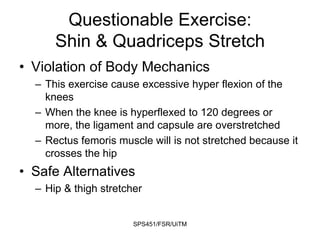 Sps451 t9 questionable exercises & safe alternatives | PPT