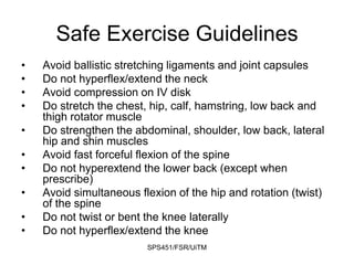 Sps451 t9 questionable exercises & safe alternatives | PPT