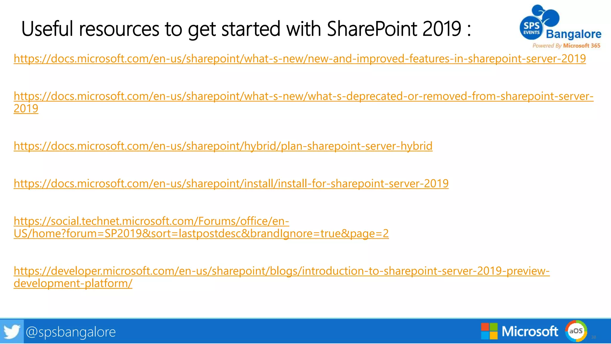 SharePoint Saturday Bangalore -Overview of SharePoint Server 2019 | PPTX | Operating Systems ...