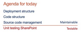 Maintainable Testable SharePoint Components SPSBE 2014 | PPT