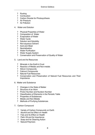 Secondary Science Syllabus | PDF