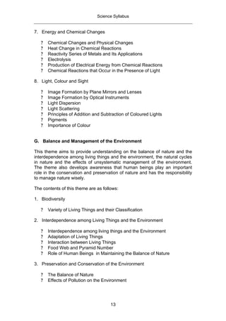 Secondary Science Syllabus | PDF