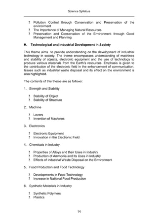 Secondary Science Syllabus | PDF