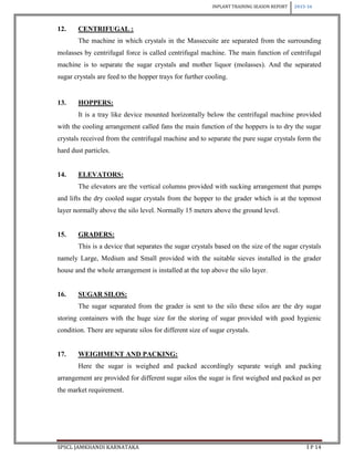 INPLANT TRAINING REPORT AT PRABHULINGESHWAR SUGARS | PDF