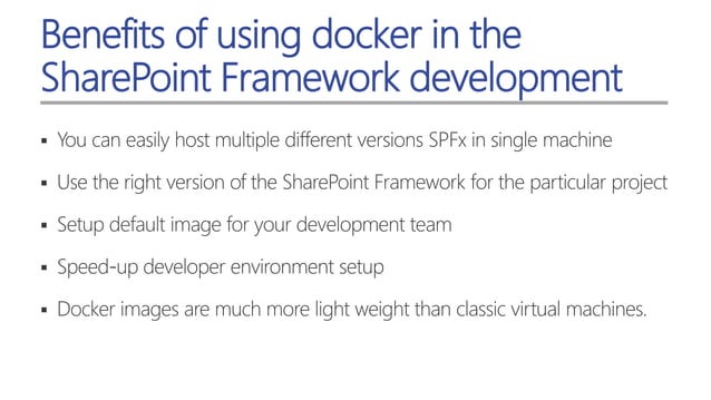 Building SPFx Solutions using Docker | PPT