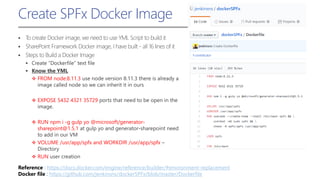 Building SPFx Solutions using Docker | PPTX | Operating Systems | Computer Software and Applications