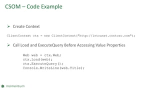 Spsct15 power shell_csom - amit vasu | PPT