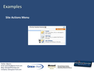 SharePoint Saturday DC 12/5/09 - Introduction To Developing Custom ...