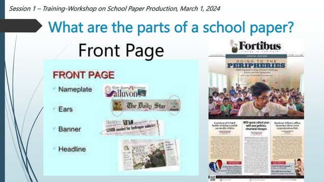 Overview of School Paper Production - Seminar-Workshop on School Paper ...