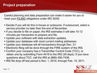 IRC Section 6039 - Are you ready to comply? | PPTX