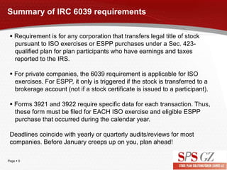 IRC Section 6039 - Are you ready to comply? | PPTX