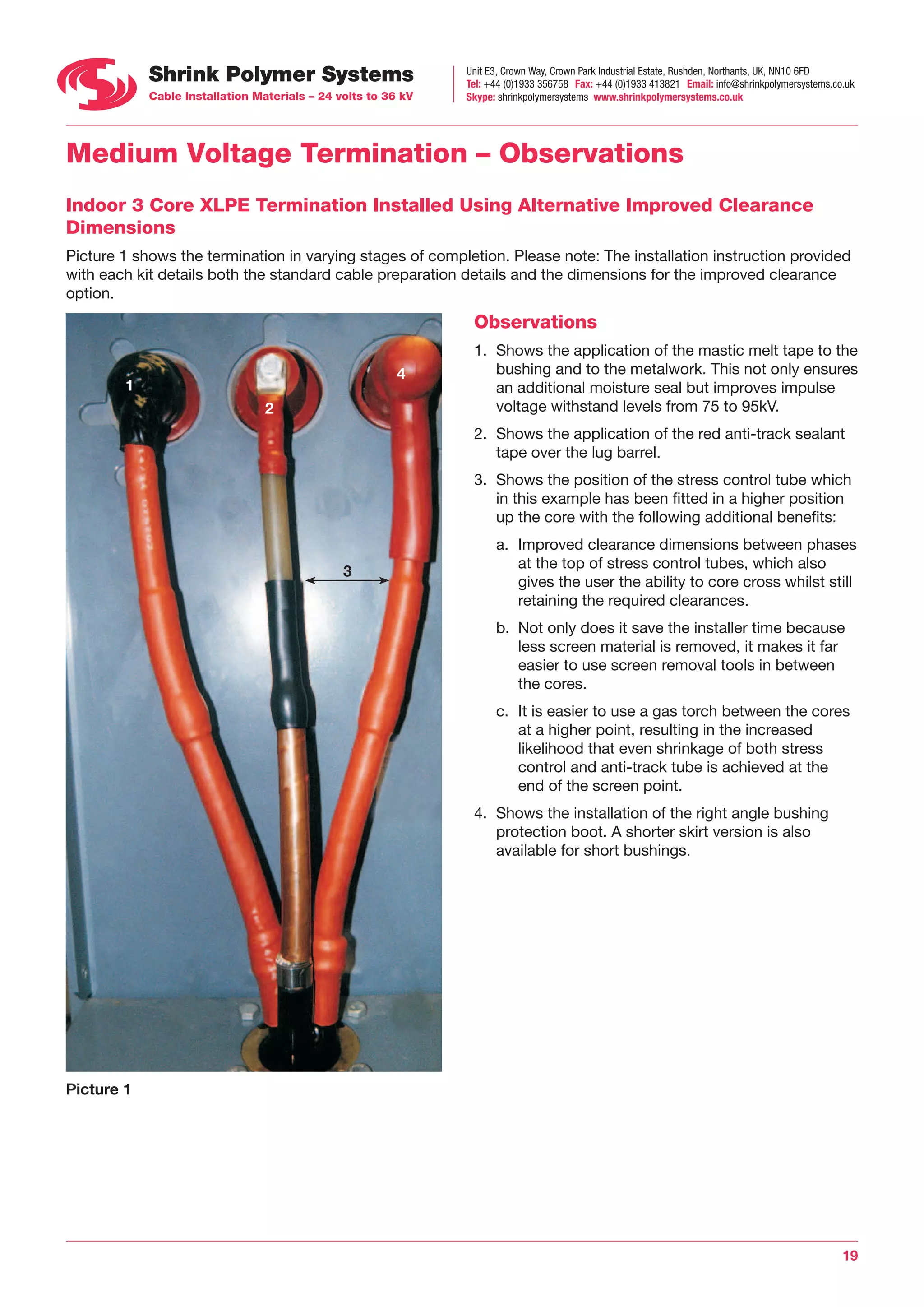 8. SPS Heat Shrink Cable Terminations 11kV 3 Core XLPE - Observations | PDF