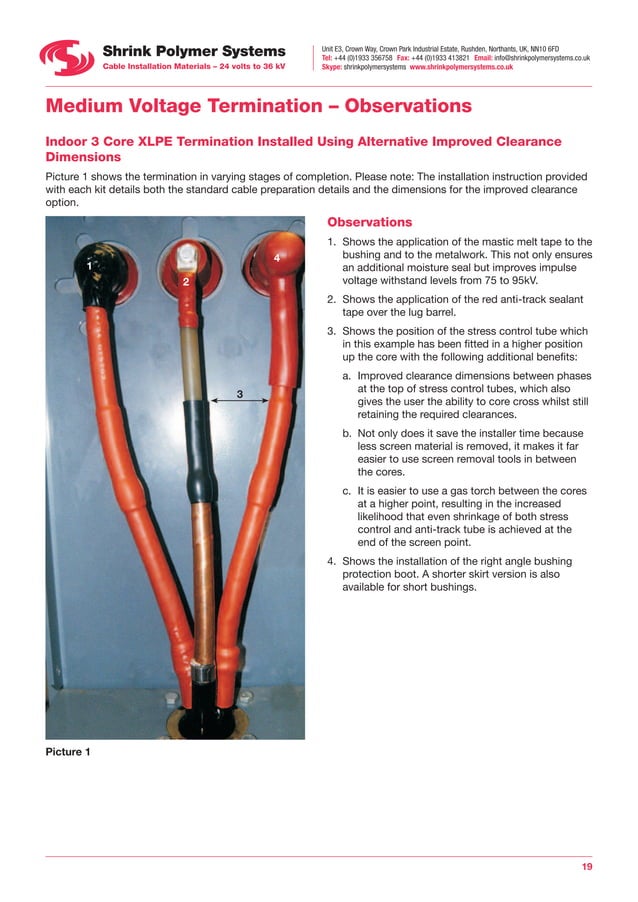 8. SPS Heat Shrink Cable Terminations 11kV 3 Core XLPE - Observations | PDF
