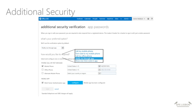SPSLisbon 2017 Office 365 Multi-factor Authentication with Microsoft ...