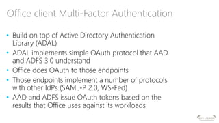 SPSLisbon 2017 Office 365 Multi-factor Authentication with Microsoft Azure Active Directory ...