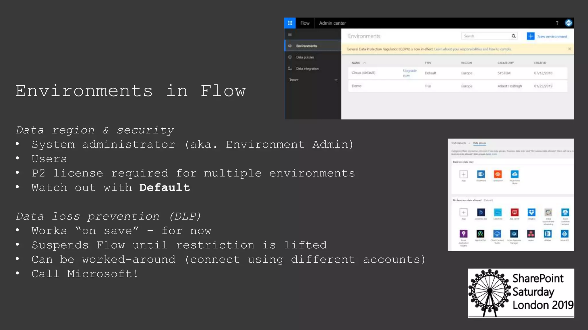 SharePoint Saturday London 2019 - PowerApps/Flow dev vs. the admin | PPT