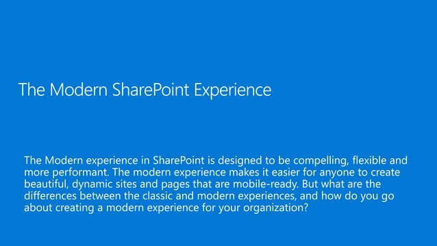 SPS Nashville Modern Sharepoint Experience | PPTX