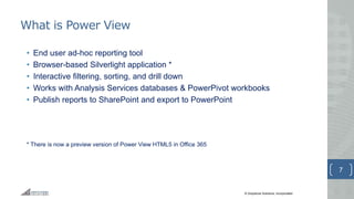 SharePoint Saturday New Hampshire 2013 PowerView Deep Dive | PPT
