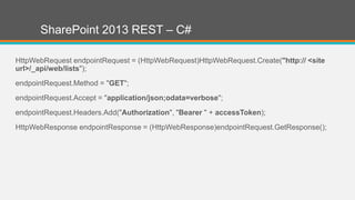 Are you getting Sleepy. REST in SharePoint Apps | PPTX