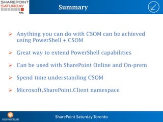 Spsnyc 2014 o365 power shell csom | PPT