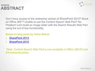 Image Slider with SharePoint 2013 Search Results Web Part | PPT