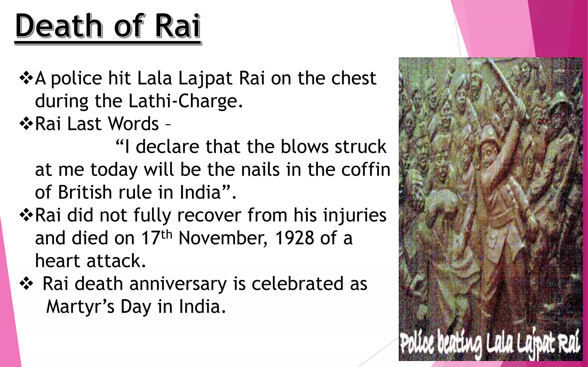 A POWER POINT PRESENTATION ON LALALAJPAT RAI | PPTX