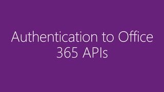 Deep Dive Mobile Development with Office 365 | PPT