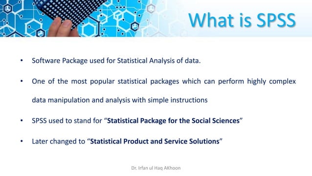 SPSS.pptx | Computer Software and Applications | Computing