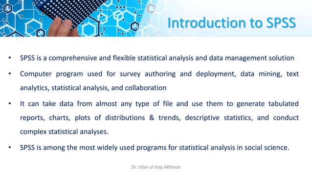 SPSS.pptx | Computer Software and Applications | Computing