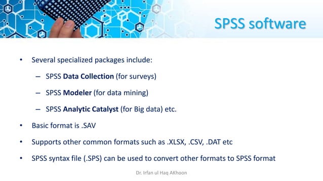 SPSS.pptx | Computer Software and Applications | Computing