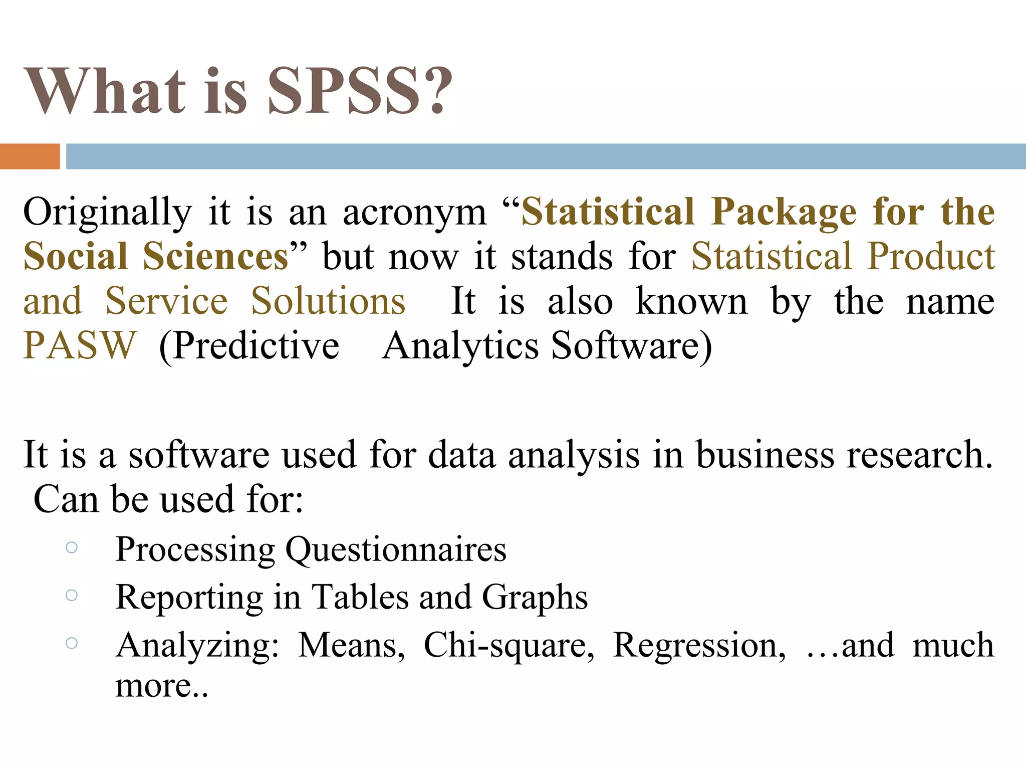 Spss An Introduction Ppt Technology And Computing